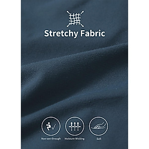 BALEAF Biker Shorts Women Yoga Gym Workout Spandex Running Volleyball Tummy Control Compression Shorts with Pockets Soft 8" Blue XL