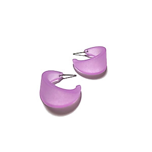 Lilac Purple Hoop Earrings | frosted retro style vintage lucite small marilyn hoops