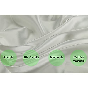 Satin Bassinet Sheet 2 Pack Ultra Soft Silk Compatible with Mika Micky Bedside Sleeper Fits Perfectly on 19 x 32 Inch Bed Side Sleeper Mattress Pad Protect for Baby Hair and Skin Grey White