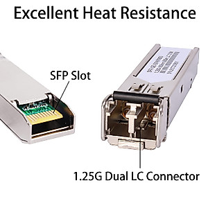 4 Pack 1.25G 850nm Multimode SFP LC Transceiver Fiber Module 550 Meters 1000Base-SX LC MMF for Cisco GLC-SX-MMD/SX-MM/SFP-GE-S,Fortinet,Ubiquiti UniFi UF-MM-1G,Mikrotik S-85DLC05D Meraki MA-SFP-1GB-SX