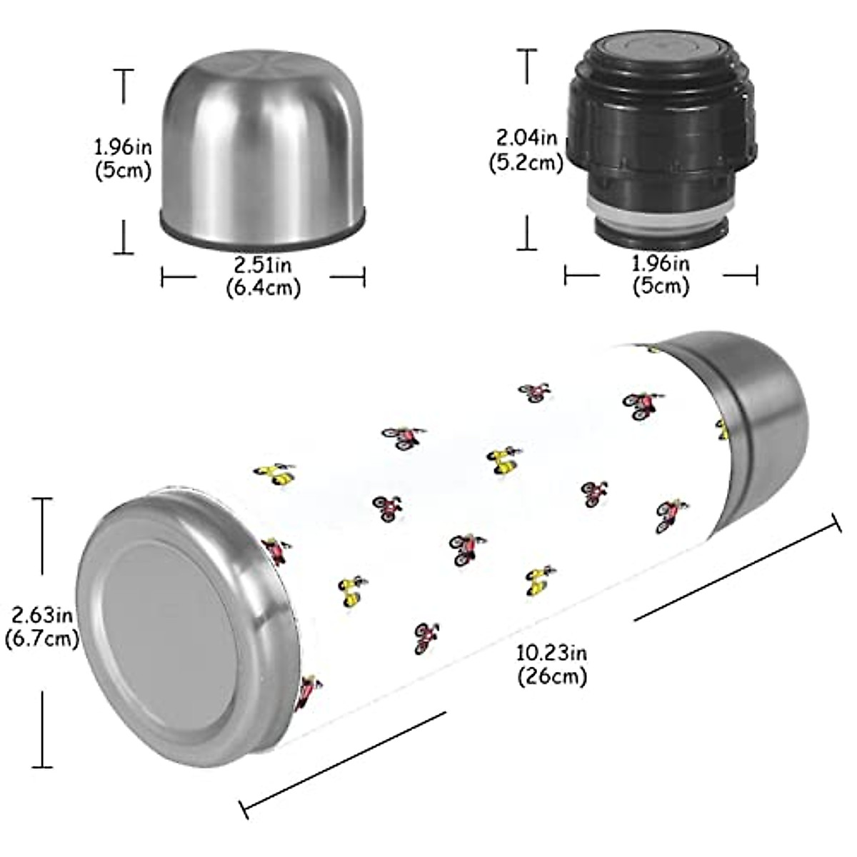 Stainless Steel Leather Vacuum Insulated Mug Motorcycle Thermos Water Bottle for Hot and Cold Drinks Kids Adults 16 Oz