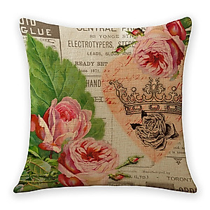 Couch Pillows for Iiving Room Set of 4,Brown and Blue Decorative Throw Pillow Covers 18x18 Inch Geometric Abstract Arts Linen Pillowcase Cushion Cases