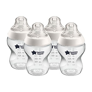 Tommee Tippee Closer To Nature Baby Bottles Slow Flow Breast-Like Nipple With Anti-Colic Valve (9oz, 4 Count)