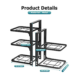 MIDYOO 2+3 Tier Adjustable Height Under Sink Organizers,Kitchen Storage Cabinet - Pots and Pans Organizer under Cabinet - Pots, Pans, and Lid Storage,Maximize Cabinet Space