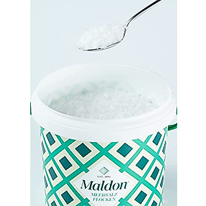 Maldon Salt, Sea Salt Flakes, 3.1 lb, Bulk Tub, Kosher, Natural, Handcrafted, Gourmet, Pyramid Crystals