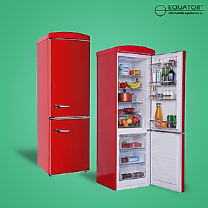 Conserv 24in RETRO BOTTOM MOUNT 11cf Refrigerator Fast Freeze 110V in Red