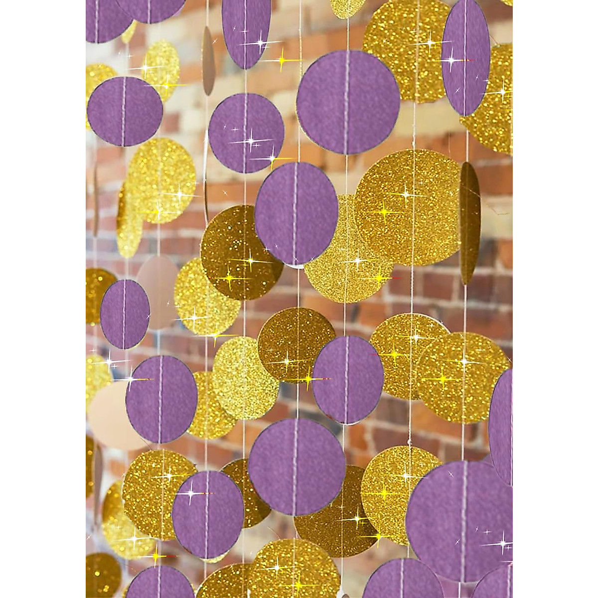 Graduation Party Decorations Purple Gold 2024/Purple Gold Graduation Decorations/Purple Gold Birthday Party Decorations Purple Paper Garlands for Eid Mubarak Decorations/Bridal Shower