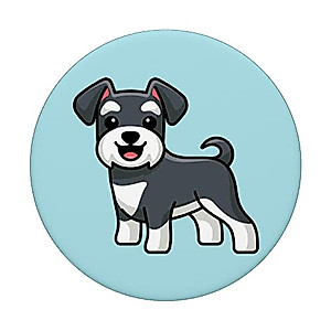 Cute Blue White Gray Schnauzer Kawaii Dogs Puppy Animals PopSockets Swappable PopGrip