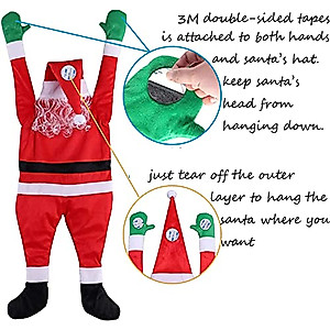 5.5 Ft Large Hanging Christmas Santa Claus Decorations,66.6'' Christmas Ornaments Hanging Santa Christmas Decoration from The Gutter Roof Outdoor Yard Decor Indoor Home Wall Car (5.5 ft(170 cm))