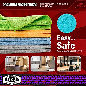 AIDEA Microfiber Cleaning Cloth for Car-24PK, Premium Car Microfiber Towels, Soft & Absorbent Cleaning Cloth, Wash Cloth for House, Kitchen, Car (12in.x16in)