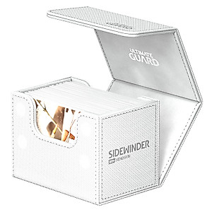 Ultimate Guard Sidewinder 80+, Deck Box for 80 Double-Sleeved TCG Cards, White, Magnetic Closure & Microfiber Inner Lining for Secure Storage
