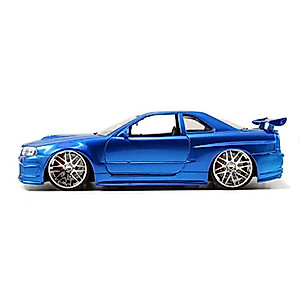 Jada Toys Fast & Furious 1:24 Brian's 2002 Nissan Skyline GT-R R34 a Die-cast Car, Toys for Kids and Adults, Blue (97173)