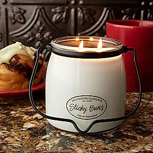 Milkhouse Candle Company, Creamery Scented Soy Candle: Butter Jar Candle, Sticky Buns, 16-Ounce