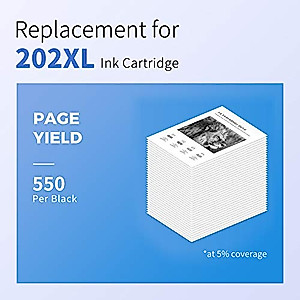 myCartridge SUPRINT 202XL Ink Cartridge Remanufactured Ink Cartridge Replacement for Epson 202XL 202 XL Black use with Expression Home XP5100 XP-5100 Workforce WF-2860 WF2860 Printer 2 Black 202
