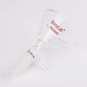 stonylab Borosilicate Glass Filter Funnel with 90mm Top Outer Dimension, 24/40 Inner Joint Glass Filtering Funnels