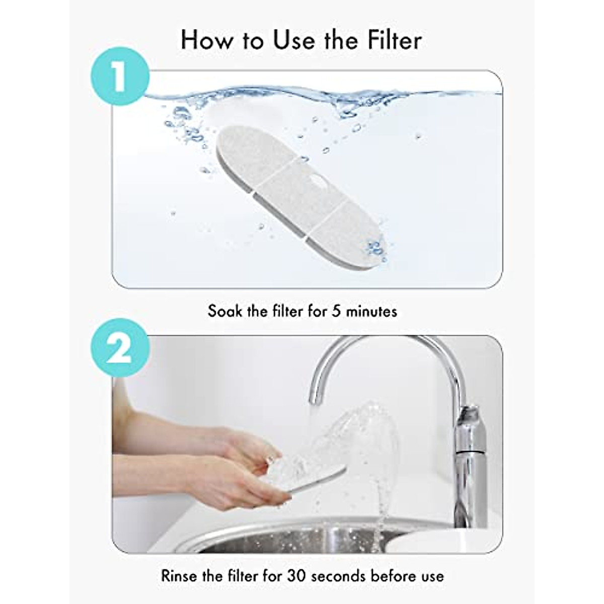 PETLIBRO 4 Packs Replacement Filters for Capsule Cat Water Fountain PLWF002, 2 Months Set of Replacement Filters for Ultra Quiet Pet Water Fountain