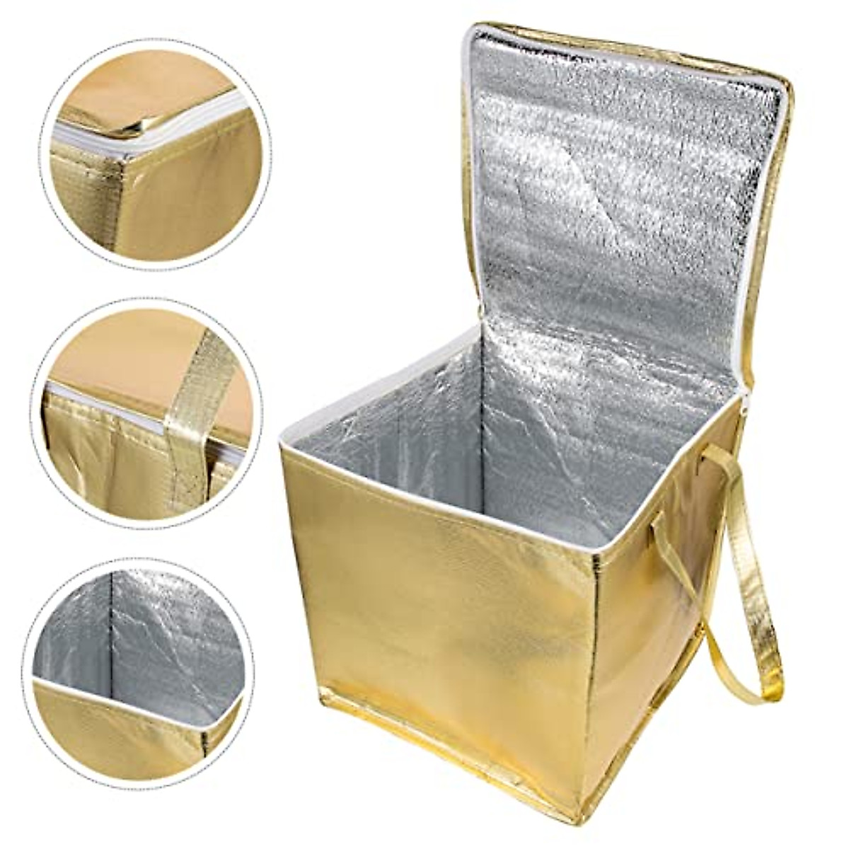 Reusable Grocery Bag Insulation foldable grocery shopping tote food transport cooler insulated bento Food Delivery Storage aluminum Stands Upright Warmer Grocery Delivery Bag