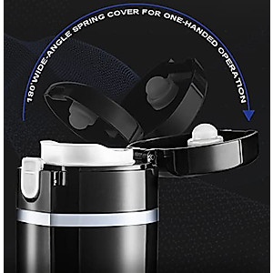 24V/12V Travel Electric Kettle for Car/Truck, 480ml Car Heating Mug with Anti-Spill Lid, Leakproof, 304 Stainless Steel Liner Portable Coffee Tea Cup Up to 100℃ Variable Temp Control Thermos