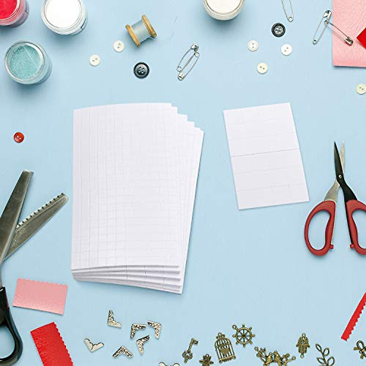 8 Sheets Foam Dots Squares 3D Pop Foam Squares Dual-Adhesive Foam Mount for Halloween Christmas Scrapbook DIY Crafts Office Supplies, 2 Sizes