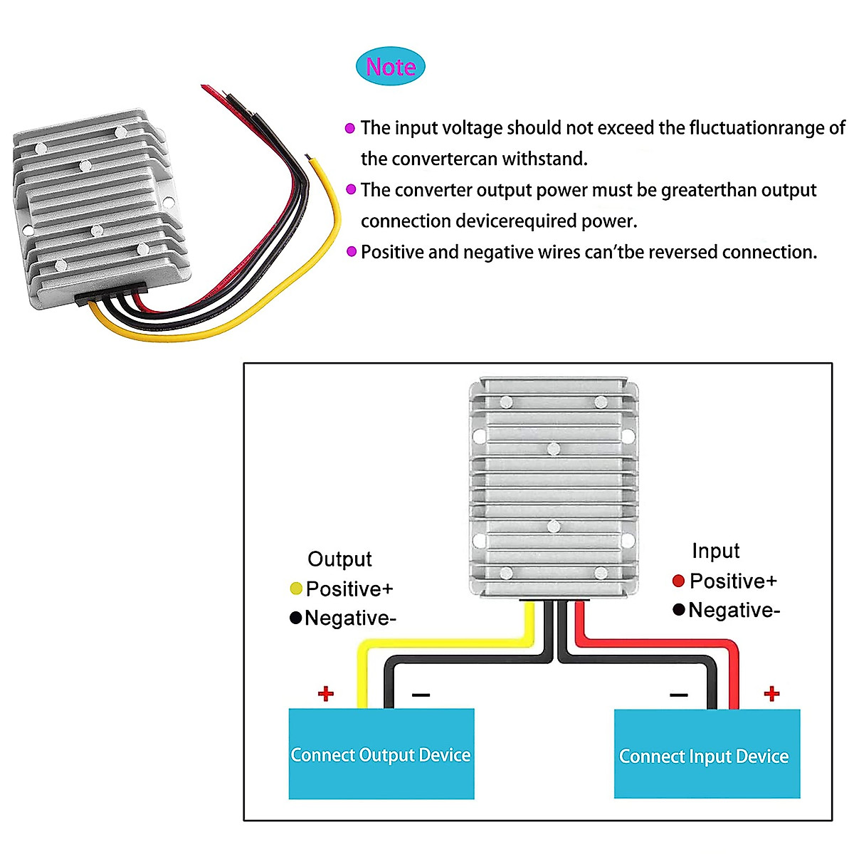 KIE DC DC Converter Regulator Reducer 48V Step Down to 12V 10A 120W Voltage Compatible with Golf Cart Power Module Car Supply Electronic Transformer Volt