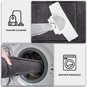 PURRUGS Machine Washable Kitchen Rug 32" x 47", Non-Slip/Skid Kitchen Runner Rugs & Floor Mats, Super Absorbent Soft Standing Mats for Kitchen, Sink & Laundry, Grey