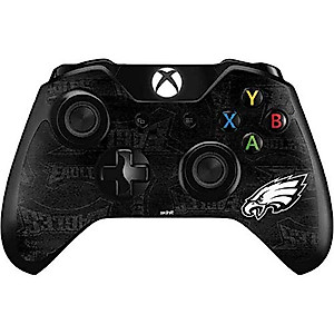 Skinit Decal Gaming Skin Compatible with Xbox One Controller - Officially Licensed NFL Philadelphia Eagles Black & White Design