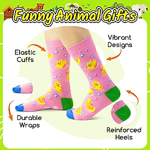 Zmart Novelty Rubber Duck Socks for Women Duck Socks Men, Funny Rubber Duck Gifts Duck Lovers Gifts for Her