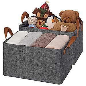 GRANNY SAYS Bundle of 2-Pack Closet Bins with Metal Frame & 2-Pack Rectangle Fabric Storage Bins