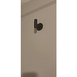 UPEYXDQR Adhesive Hooks 2 pcs 304 Stainless Steel Robe Hook Holder Heavy Coat Hook for Bathroom Kitchen Livingroom Garage Hotel Brushed Finish (Matte Black)