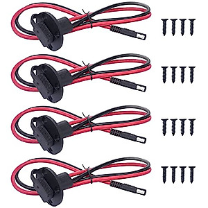 weideer 4pcs SAE Power Socket Sidewall Port SAE Connector Weatherproof Quick Connect Solar Panel Mount 12AWG Cable Ends with Male for Solar Generator Battery Charger with 16 Screws K-V012-30