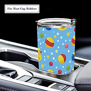 sanluoli Duckling in Bath Stainless Steel cups for men with Straw Lid coffee travel mug 20oz for gym modern insulated coffee tumbler 20 OZ