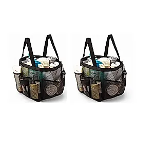 2 Pack mesh Shower Caddy Portable Shower Tote Bag for College Dorm, Gym,Travel,Bathroom Essentials with Reinforced Handles