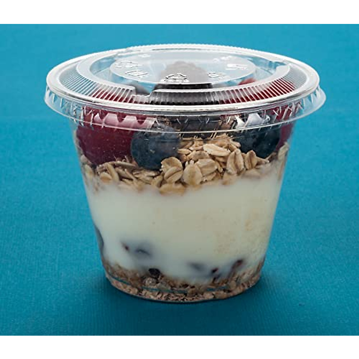 Golden Apple Cup series, 9oz Clear Plastic cups with Flat lids no hole 30sets