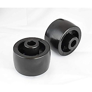Pallet Jack/Truck Load Wheels Set with Entry Exit Roller (4 pcs) 2.75" x 3.75" with Bearings ID 20mm Poly Tread Black