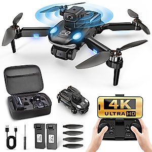 Mini Drone with Camera for Adults, 4K HD Foldable, One Key Take Off/Land Brushless Motor Waypoint Fly 32 Mins Long Flight, Toys for beginner