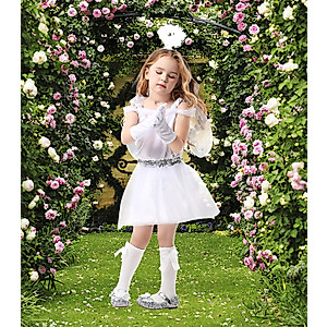 kuaima Girls Princess Dress up Trunk Set, Unicorn, Mermaid, Princess, Bride, Angel Pretend Play Costume Set for Toddlers Little Girls Ages 3-6 Years