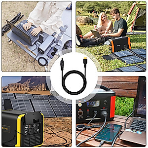 GELRHONR DC 8mm to XT60 Solar Panel Adapter Power Cable,14AWG DC7909 to XT60 Connector Jack Cable for Solar Generator Portable Power Station 1M (Balck - 1M - XT60 Female to DC7909 Male)