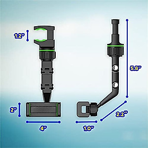 360° Car Rearview Mirror Mount Stand Holder for Cell Phone and Gps, 2023 New Universal Adjustable Phone Holder, Can Be Fixed and Adjusted Automobile Cradles, Suitable for All Phone Models (Green)