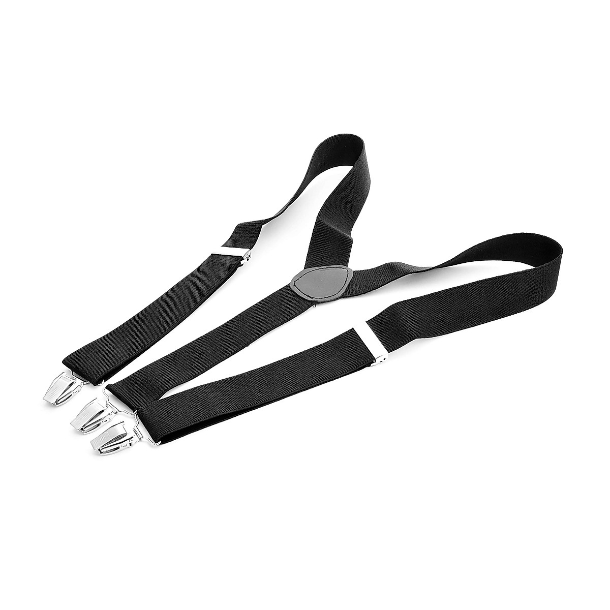NAVISIMA Adjustable Elastic Y Back Style Suspender With Strong Metal Clips, Black (1 PK)
