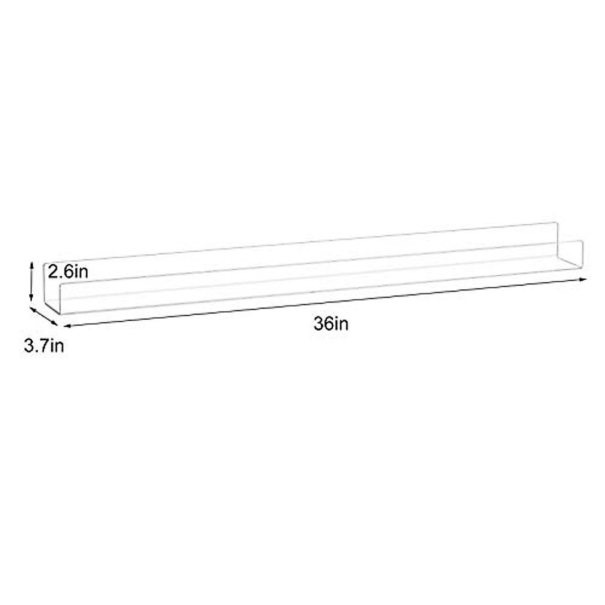 NIUBEE Kids Acrylic Floating Bookshelf 36 Inch,Clear Invisible Wall Bookshelves Ledge Book Shelf,50% Thicker with Free Screwdriver