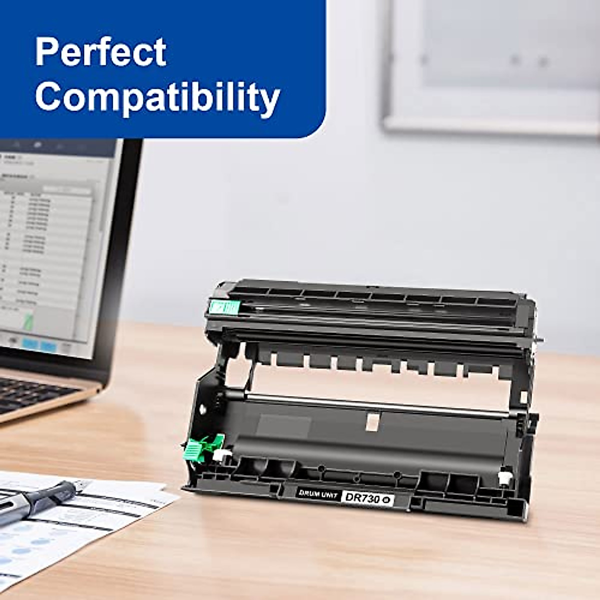 DR730 DR 730 Compatible Drum Unit 1-Pack (NOT Toner) Replacement for Brother DR730 Compatible with HL-L2350DW HL-L2395DW HL-L2390DW HL-L2370DWXL MFC-L2750DW MFC-L2710DW DCP-L2550DW Printer