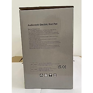 Audecook Hot Pot Electric 2L, Cermic Glaze Non-Stick Frying Pan 8 Inch, Portable Travel Cooker for Ramen/Steak/Fried Rice/Oatmeal/Soup, with Dual Power Control (Silicone Spatula Included)