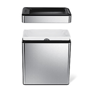 simplehuman 10 Liter / 2.6 Gallon Profile Open Trash Can, Brushed Stainless Steel
