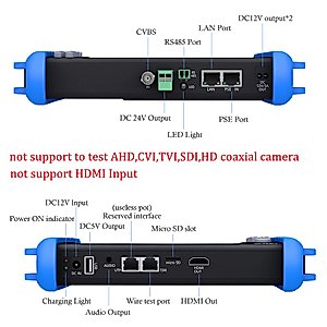 CCTV Camera Tester-Support up to 6K IP Camera and CVBS Analog Camera-with IP Discovery/PoE/WiFi/HDMI Output/RJ45 TDR Test/PTZ Control/Focus Test