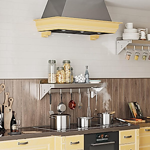 Garvee 2 Pack 12" x 36" Stainless Steel Wall Mount Shelf NSF Certified with 6 Hooks Metal Multifunctional Storage Rack with Backplash for Hanging Pots, Pans,cookware in Home and