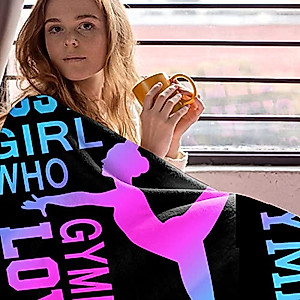 FUNBIRD Gymnastics Blanket | Gymnastics Gifts for Girls | Just A Girl Who Loves Gymnastics Blanket | 40"x50" Gymnastic Gift Ideas for Daughters Kids | Gymnastics Home Decor for Sport Lover