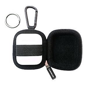 CASEBUDi Tough Travel Case for Apple AirPods | Key Ring and Carabineer | Use as Keychain | Sturdy, Stylish, Ballistic Nylon, Impact Protection for Travel or Storage (Cool Grey)