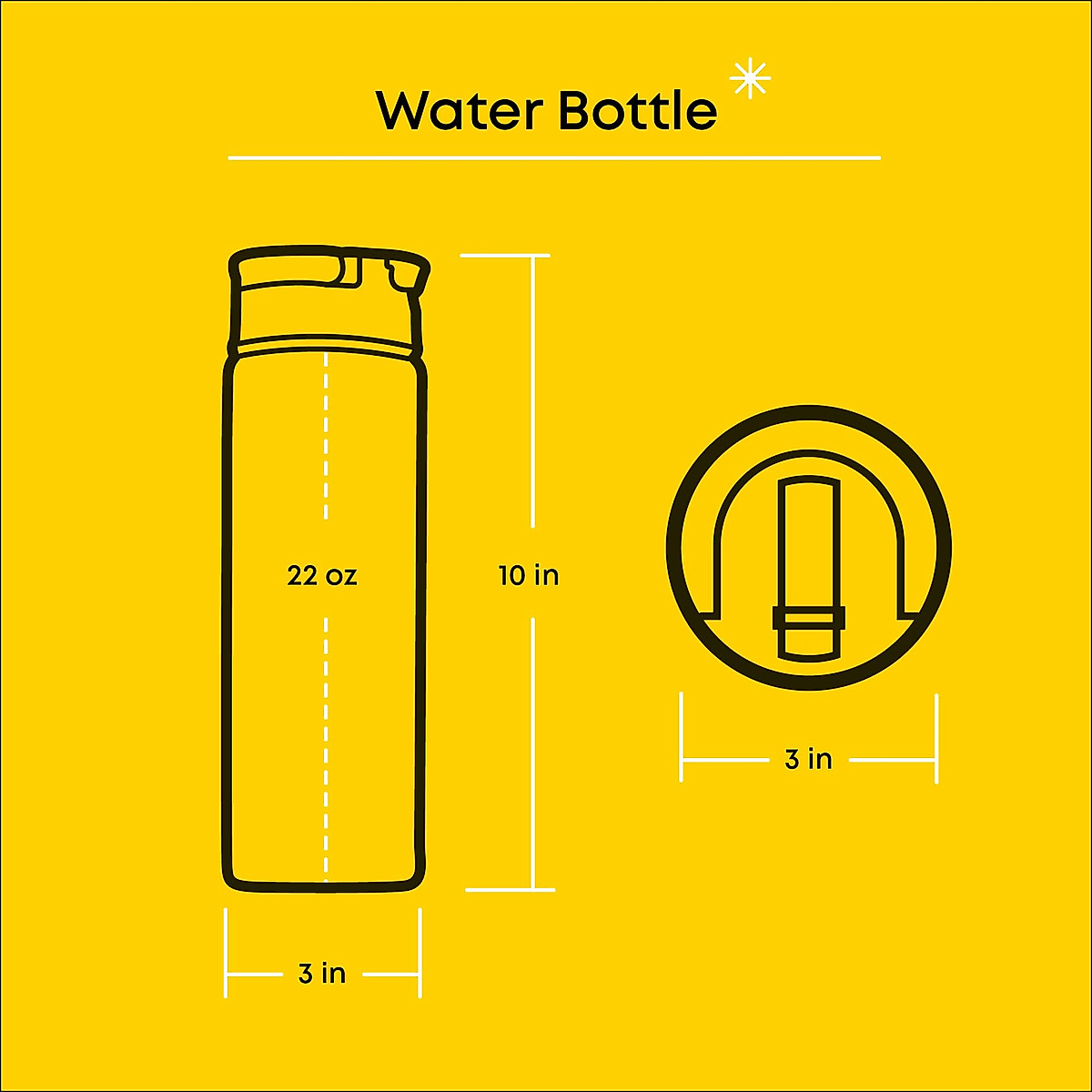 JoyJolt Stainless Steel Star Wars Water Bottle 22 oz with Straw Lid, BPA-Free Sports and Travel Vacuum Insulated Water Bottle, Destination Collection Endor Bottle, Star Wars Gifts