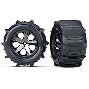 Traxxas 3689 Stampede Paddle Tires and Wheels Pre-Glued and Mounted (Pair)