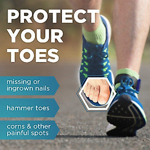 Homergy Original Soft Gel Toe Cap - 6 Big Toe Protectors for Women & Men, Cushioning Toe Sleeves to Provide Relief from Missing/Ingrown Toenails, Corns, Calluses, Blisters, Hammer Toes